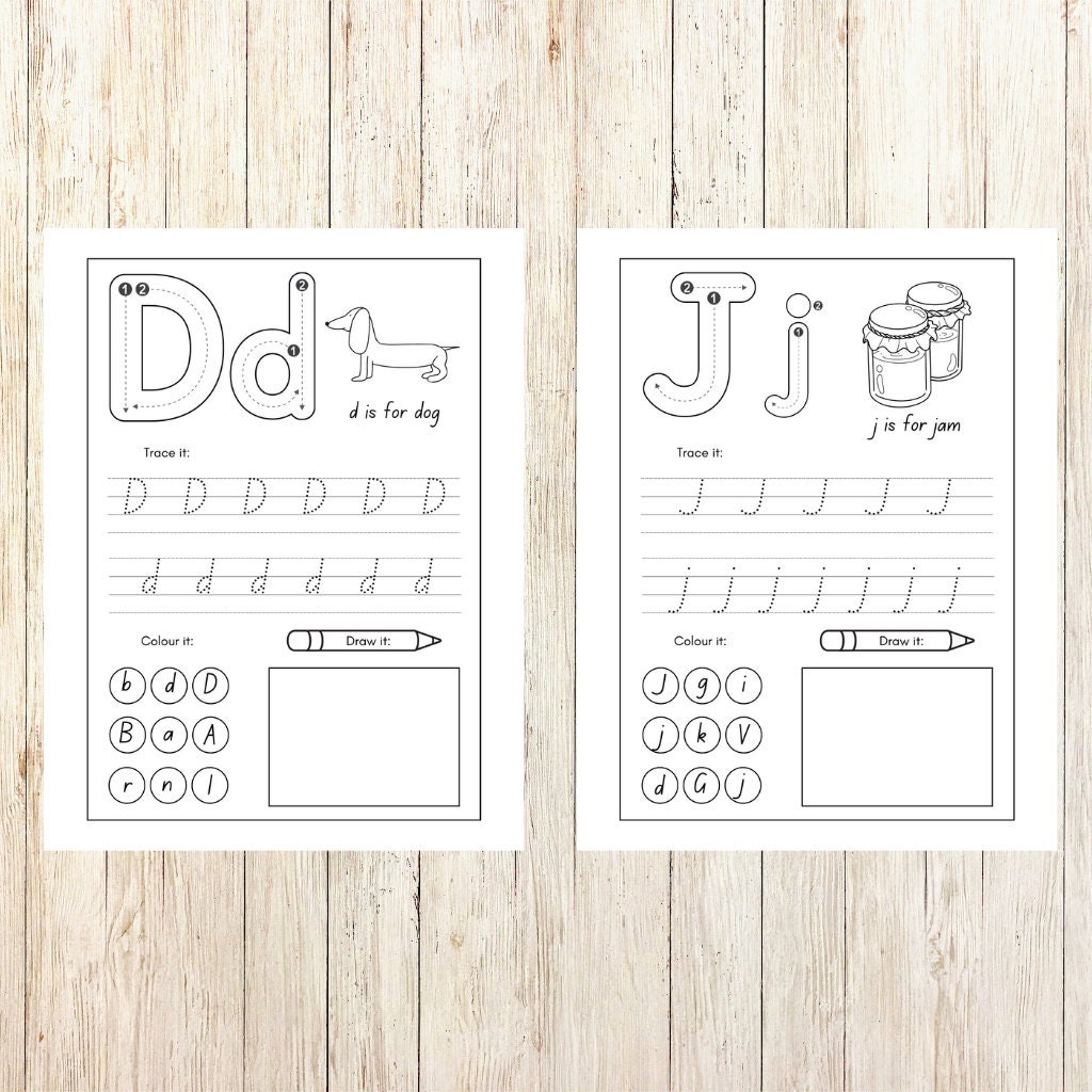 26 Alphabet Worksheets, Upper & Lowercase, Preschool, Kindergarten ...
