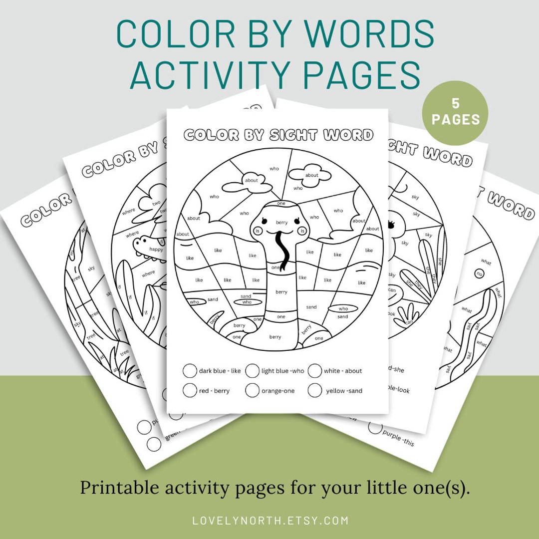 Wild Life Word Color by Code for First & Second Grade | No Prep Sight ...