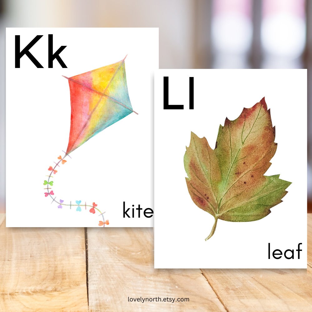 Alphabet Posters, Watercolor Illustrations, Large Format for Classroom ...