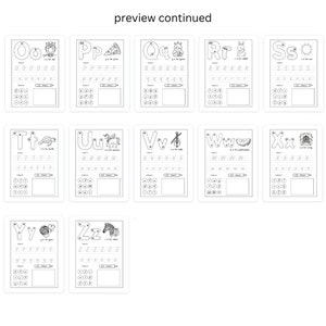 26 Alphabet Worksheets, Upper & Lowercase, Preschool, Kindergarten ...