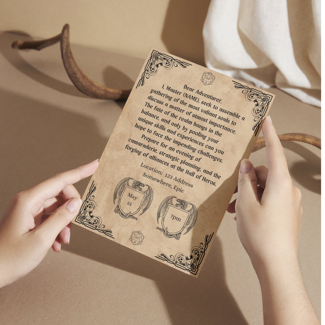 D&D Session Digital Invite Template | Dungeons and Dragons Theme ...