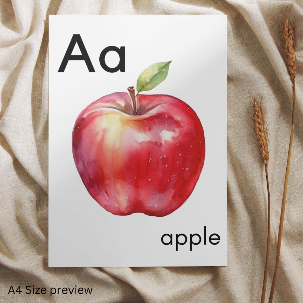 Alphabet Posters, Watercolor Illustrations, Large Format for Classroom ...