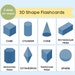 Montessori Geometric Shapes Flashcards, Learn Three-dimensional Shapes ...