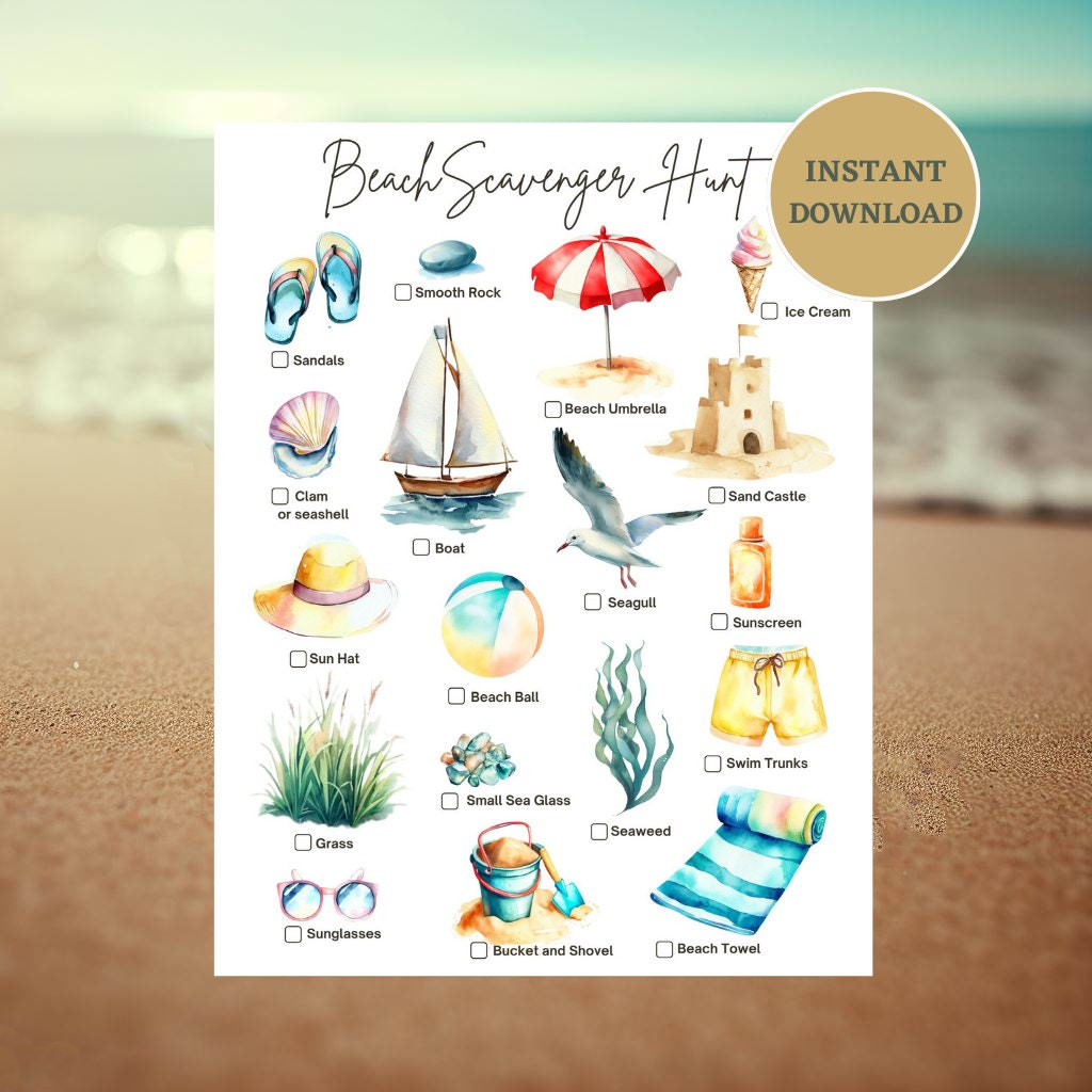 Beach-themed Scavenger Hunt - Etsy