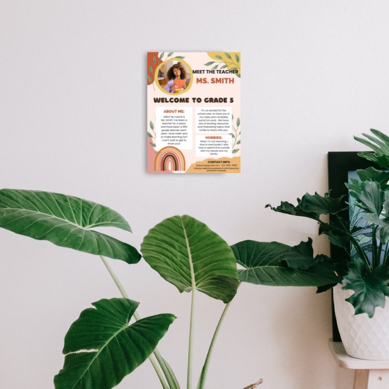 Editable Meet the Teacher Template; Personalized First Day Letter; Boho ...