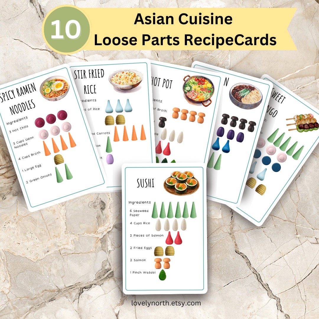 Mandala Loose Parts Recipe Cards,asian Inspired Recipe Pattern Cards ...