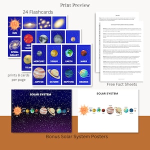 24 Solar System Flashcards Bundle (includes Planets, Stars, Moons and ...