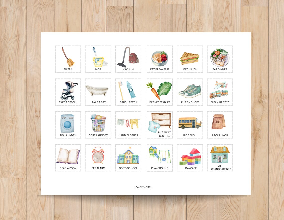 Kids Daily Responsibilities Chart, Chore Chart, Morning/evening ...