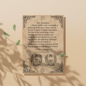 D&D Session Digital Invite Template | Dungeons and Dragons Theme ...