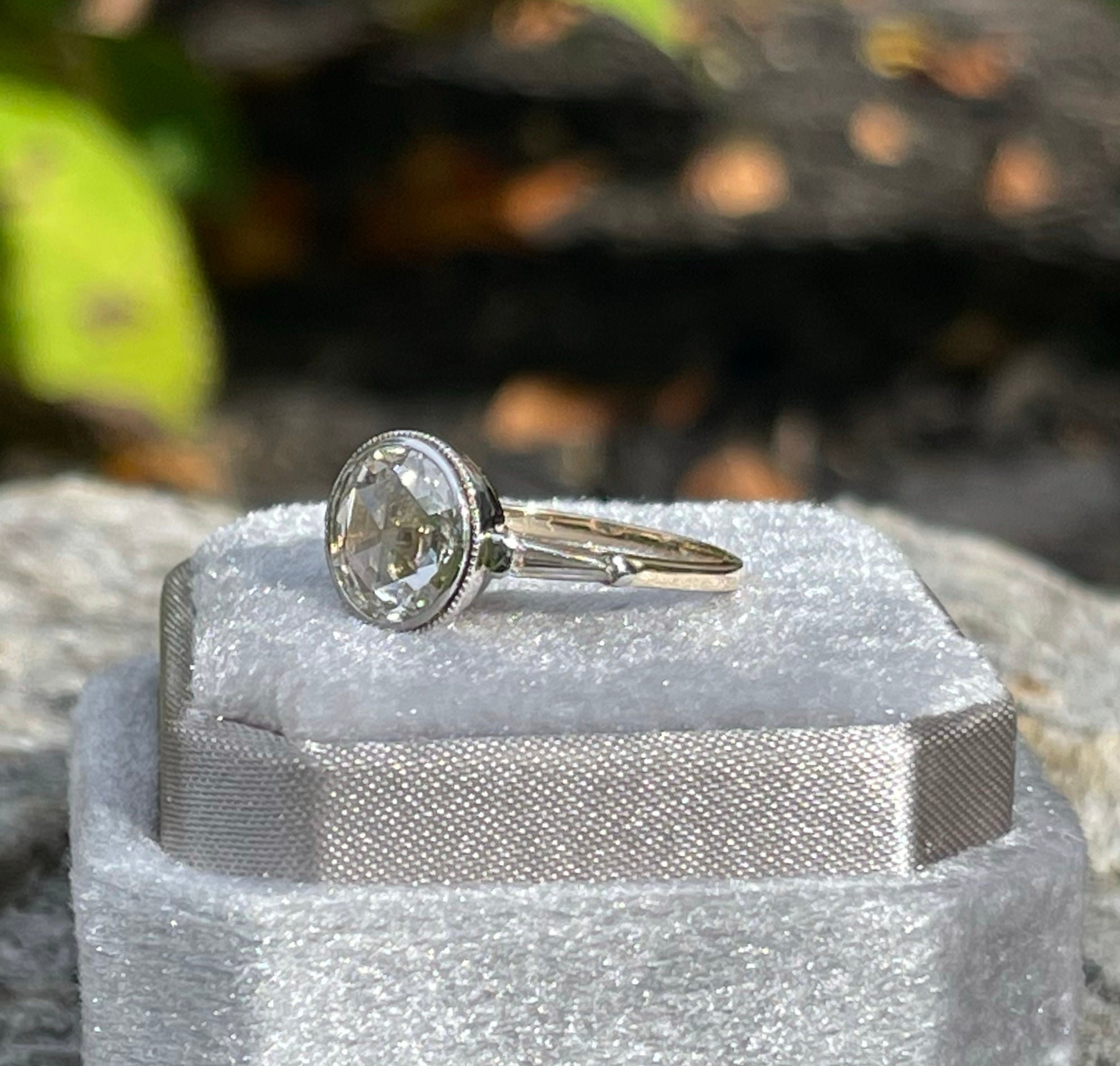 Engagement Ring Rose Cut Diamond Rose Cut Engagement Ring - Etsy