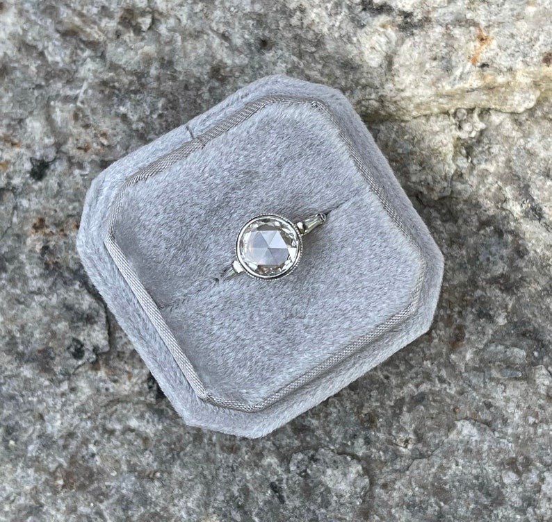 Engagement Ring Rose Cut Diamond Rose Cut Engagement Ring | Etsy