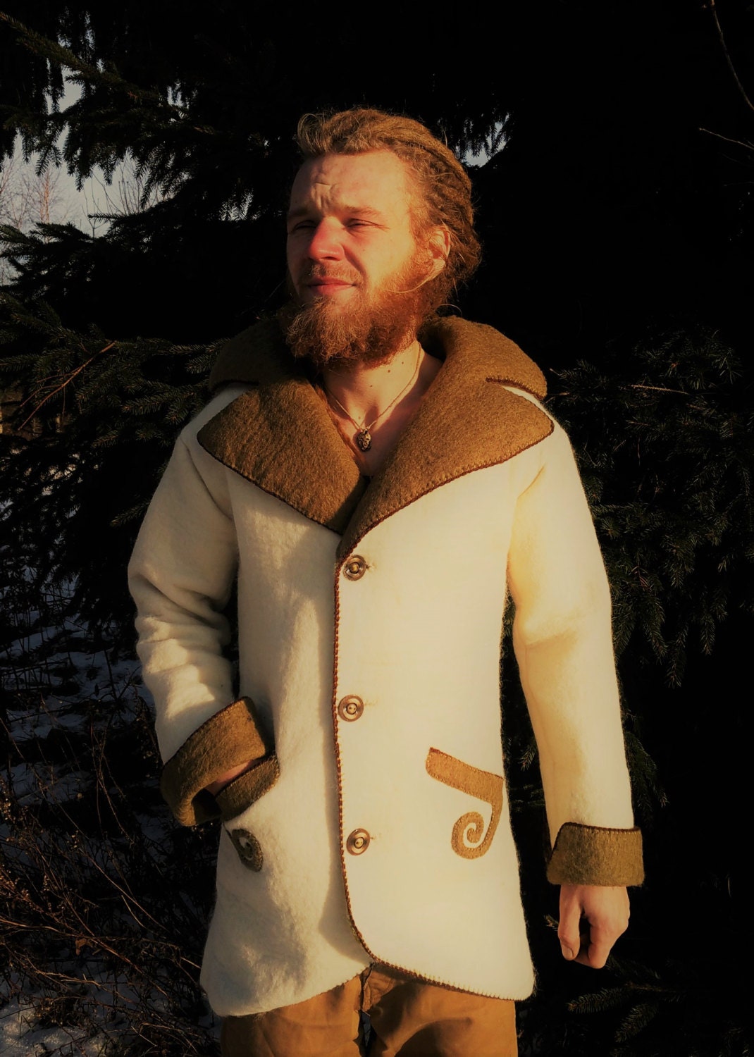 Woolen Winter Coat "tree of Life", Psychedelic Coat for Man and Woman ...