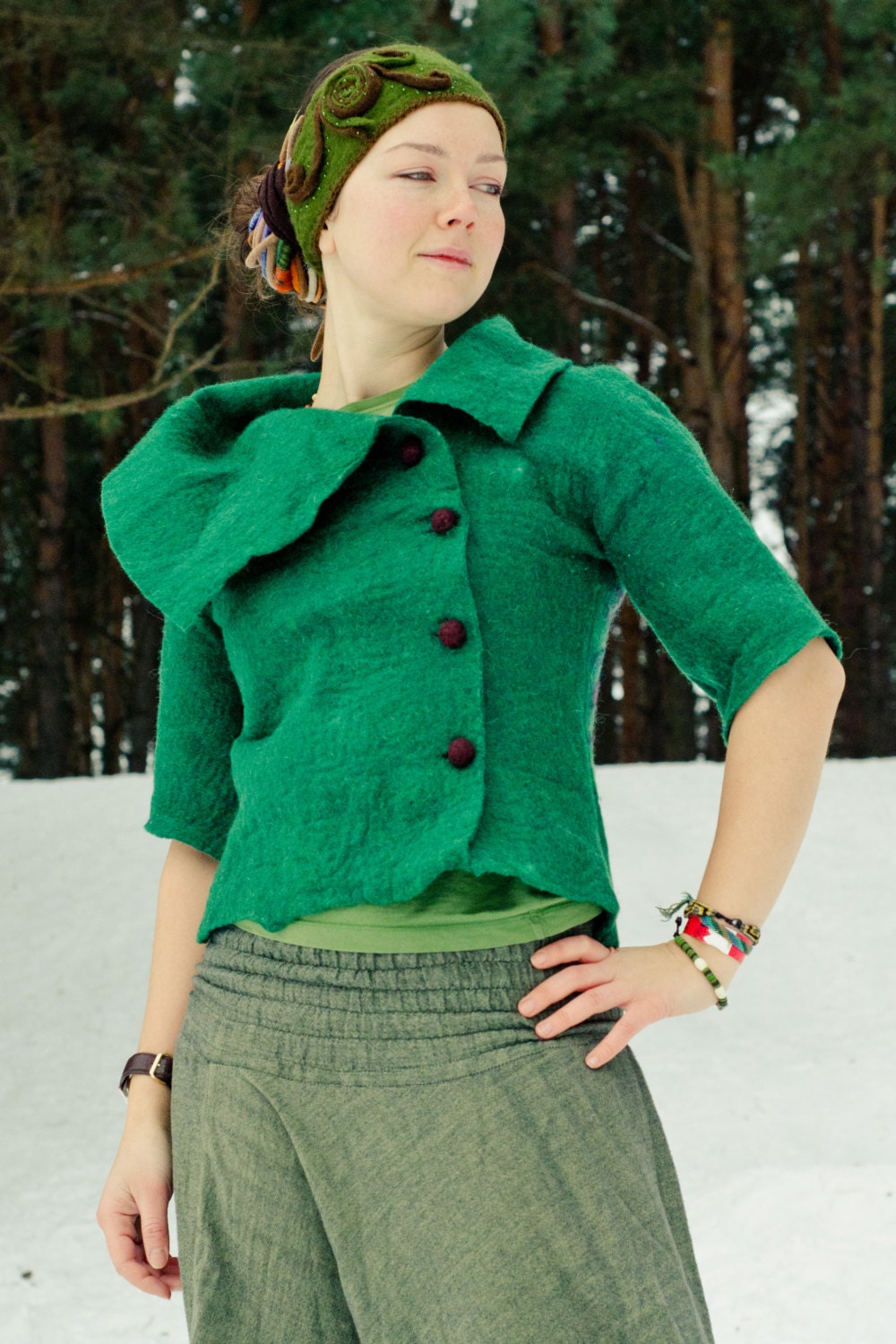 Hand Made Merino Wool Jacket, Felted Jacket, Esoteric Jacket Wisdom Eye ...