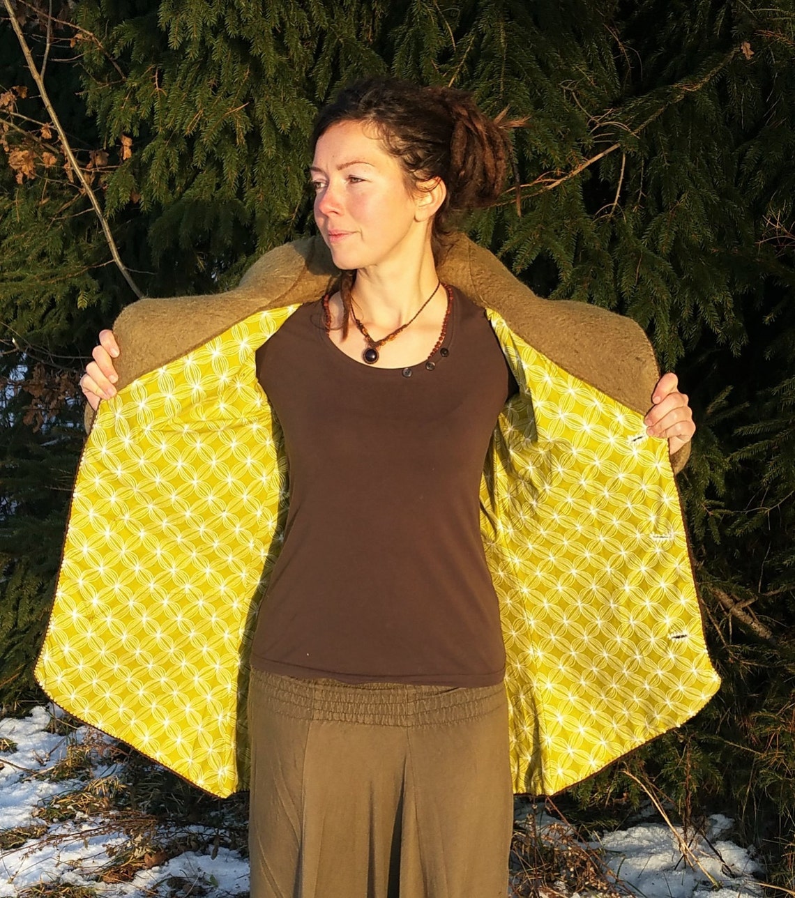 Woolen Winter Coat "tree of Life", Psychedelic Coat for Man and Woman ...