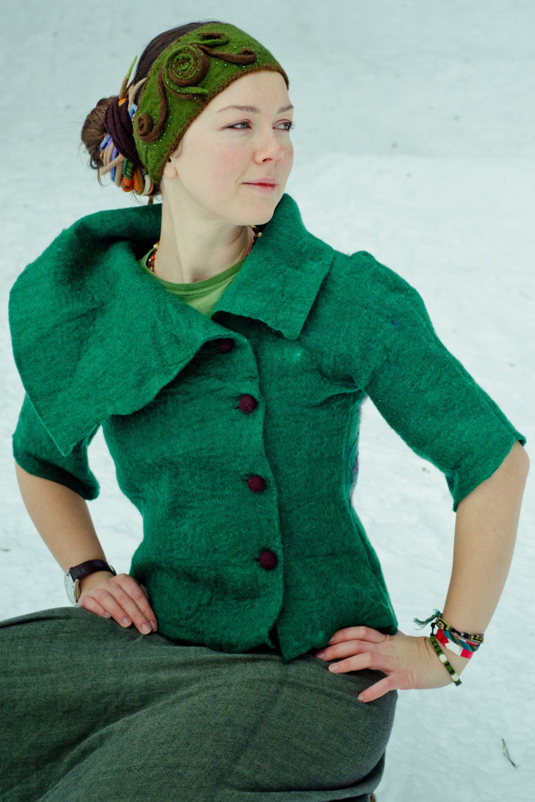 Hand Made Merino Wool Jacket, Felted Jacket, Esoteric Jacket Wisdom Eye ...