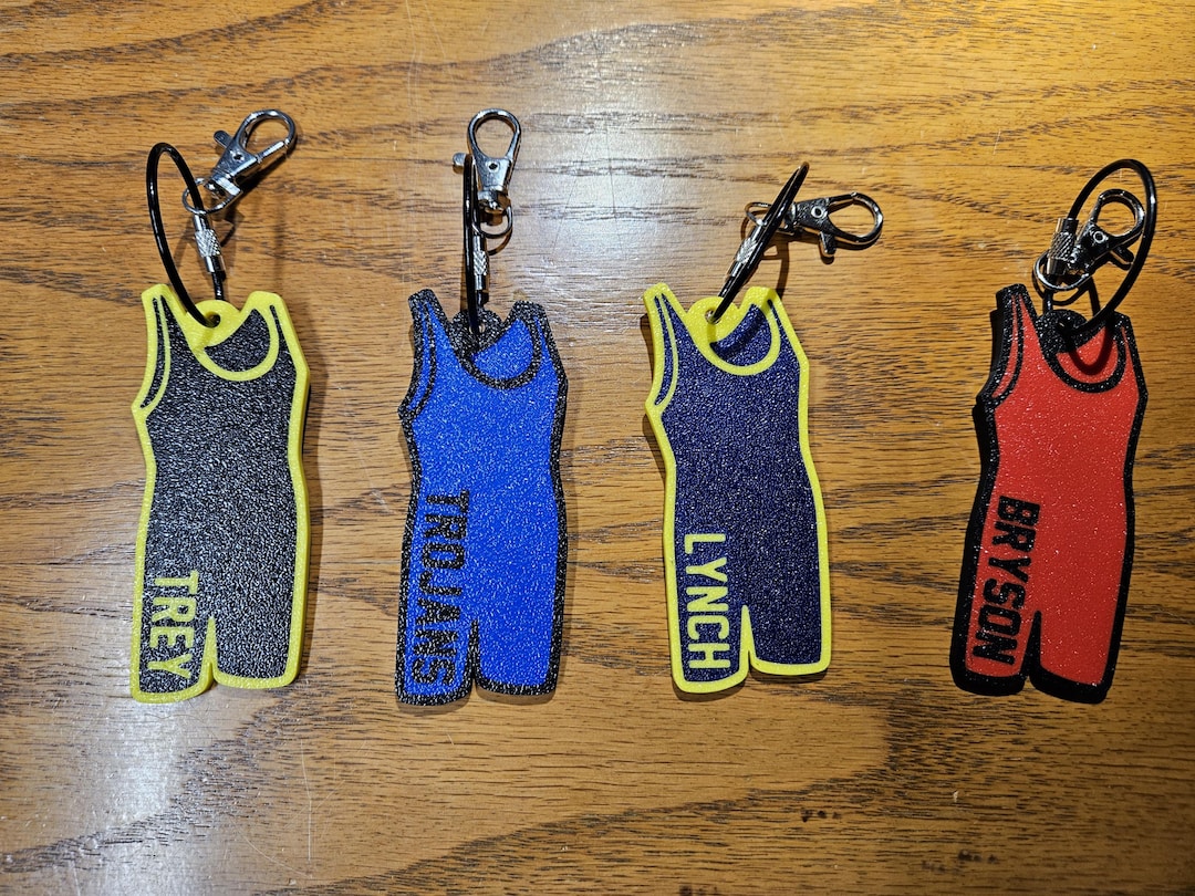 Wrestling Singlet Keychain Bag Tag Zipper Pull Personalized - Etsy
