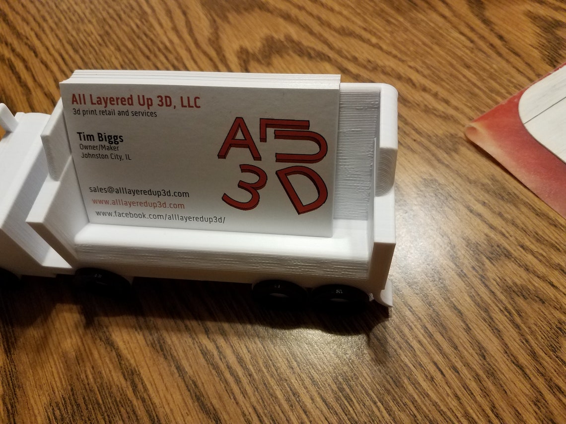 Semi Truck Tractor Trailer Business Card Holder Trucking - Etsy