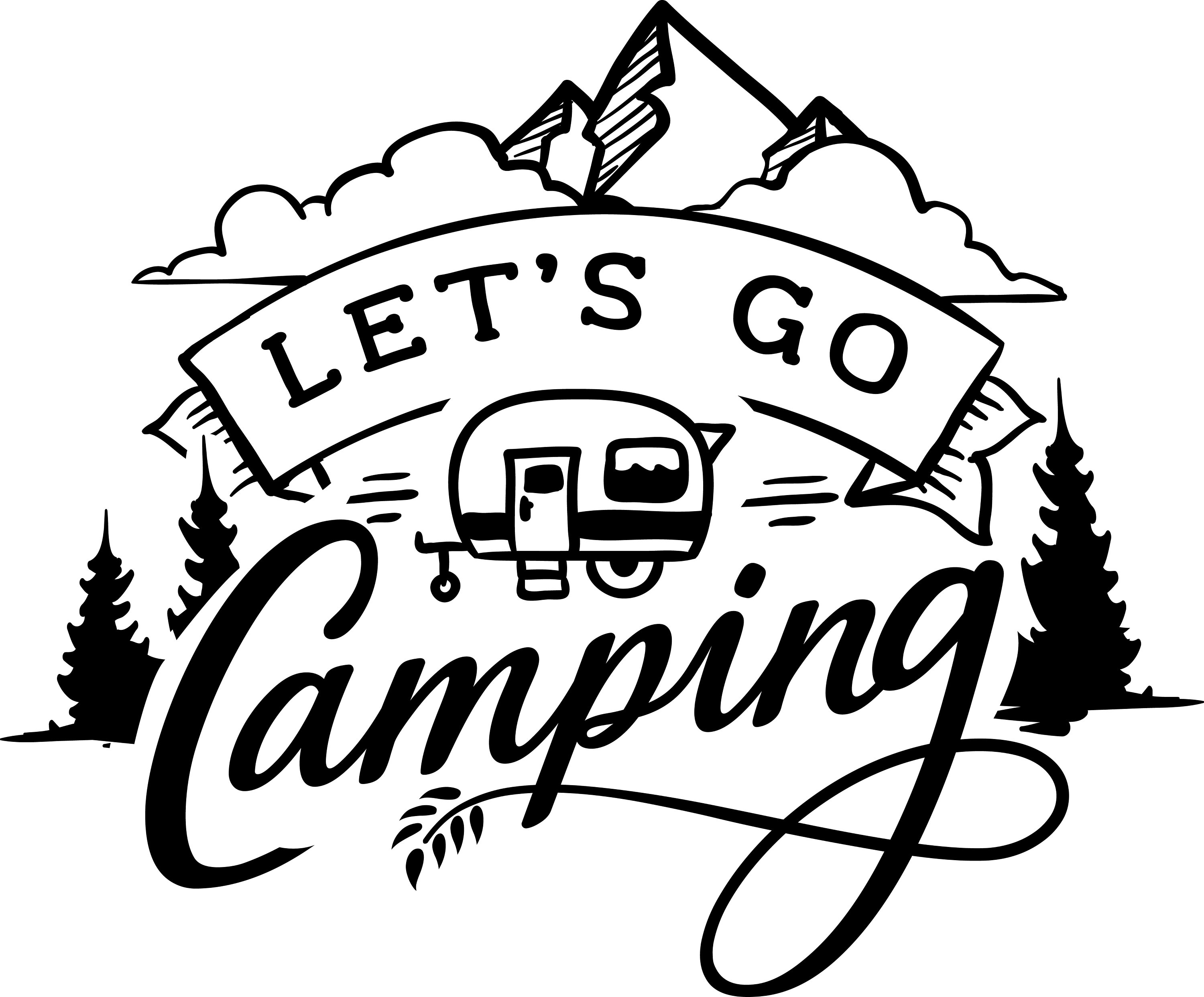 Let's go camping decal2 | Etsy