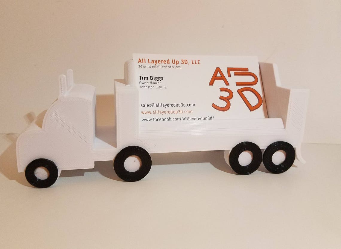 Semi Truck Tractor Trailer Business Card Holder Trucking - Etsy