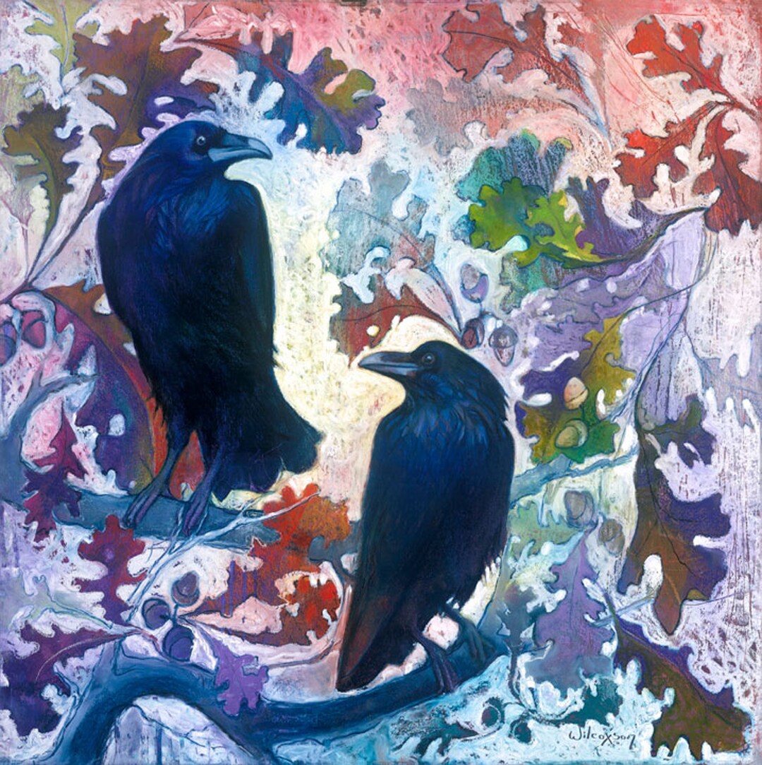 Raven -corvid -crow - Raven Giclee Art Print - Painting Wall Art With a ...