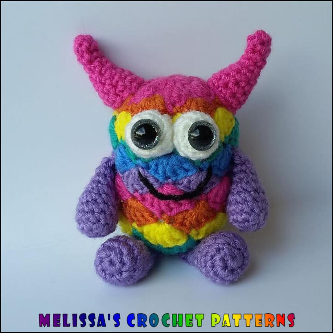 Crochet Pattern - Little Rainbow Monster - Etsy