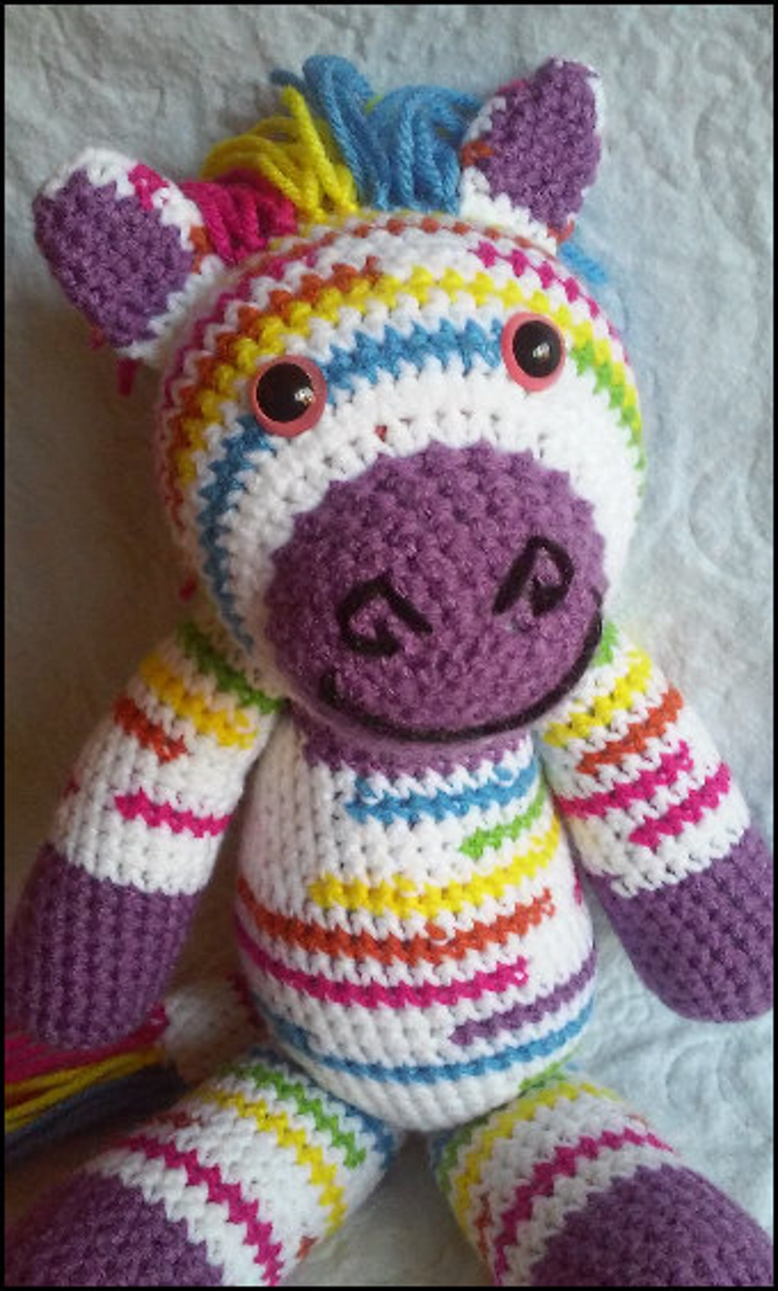 Crochet Pattern Riley the Rainbow Zebra - Etsy