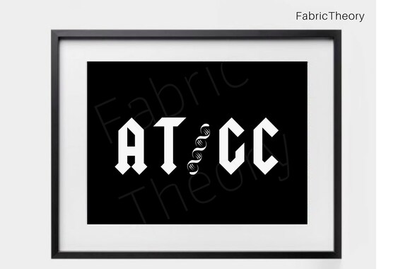 ATGC Funny DNA Science Play on ACDC Logo Both Black and White - Etsy