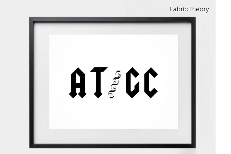 ATGC Funny DNA Science Play on ACDC Logo Both Black and White - Etsy