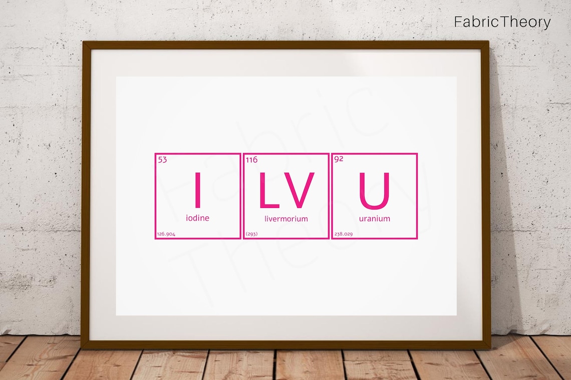 I Love You... in Science Speak Periodic Table of Elements Printable ...