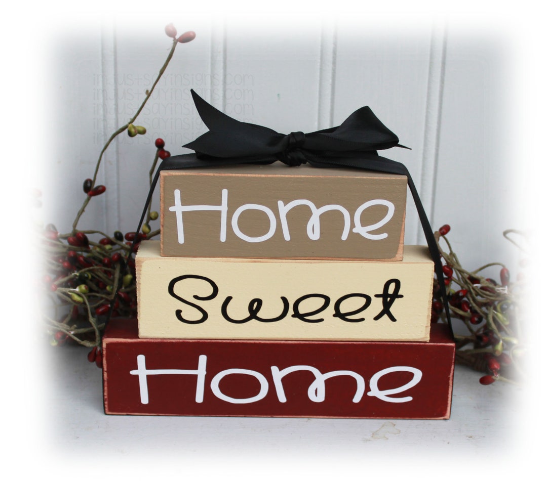 Home Sweet Home Itty Bitty Stacking Wood Blocks - Etsy