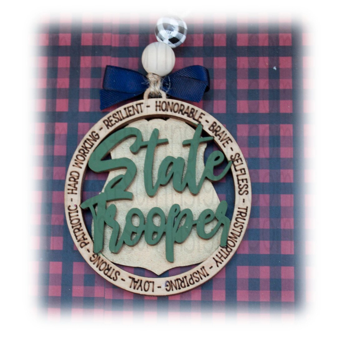 State Trooper Christmas Ornament-law Enforcement Ornament-tree Ornament ...