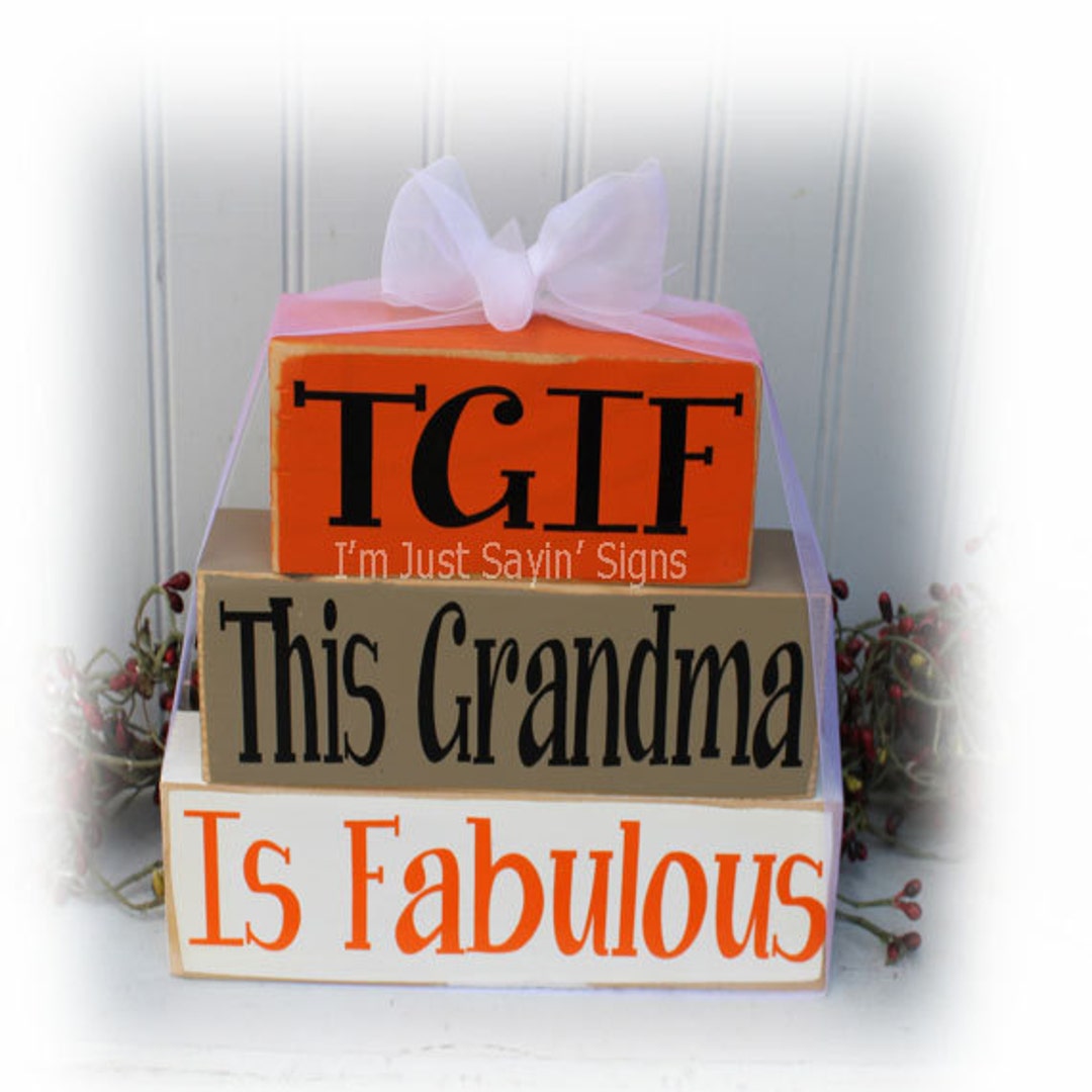 TGIF This Grandma is Fabulous Wood Stacking Blocks - Etsy