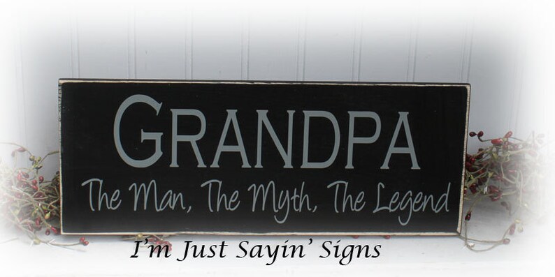 Grandpa the Man, the Myth, the Legend Wood Sign - Etsy