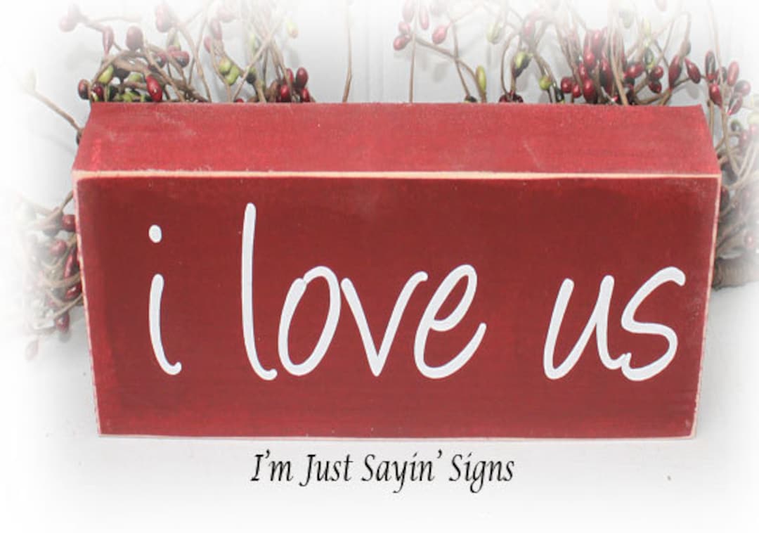 I Love Us Wood Block Sign - Etsy