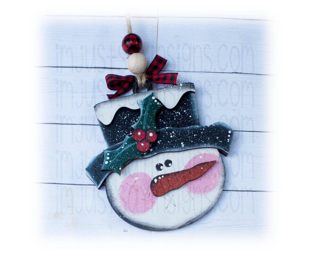 Snowman Head Christmas Ornament, Tree Ornament, Snowman Decor, Winter ...
