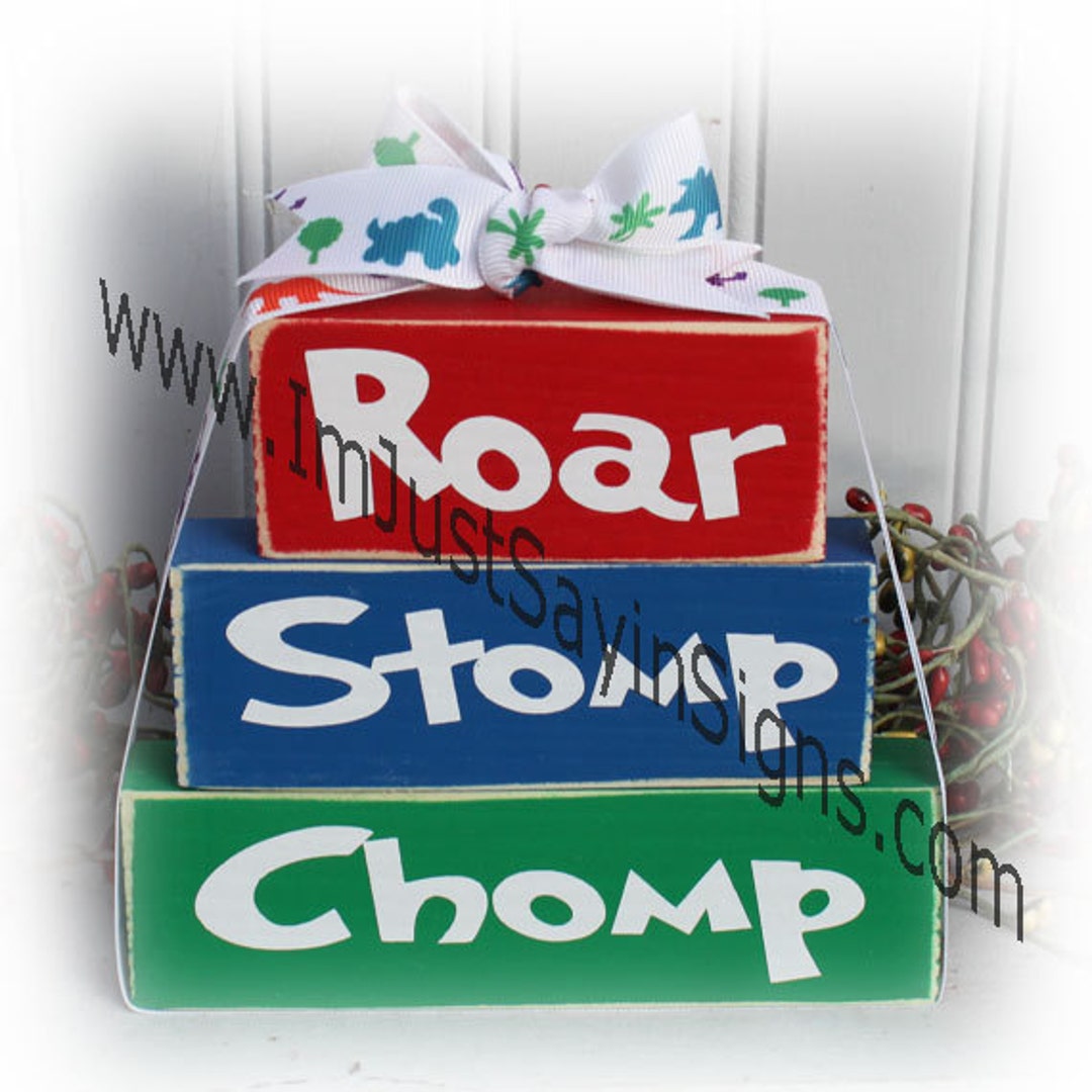 Roar Stomp Chomp Dinosaur Itty Bitty Blocks - Etsy