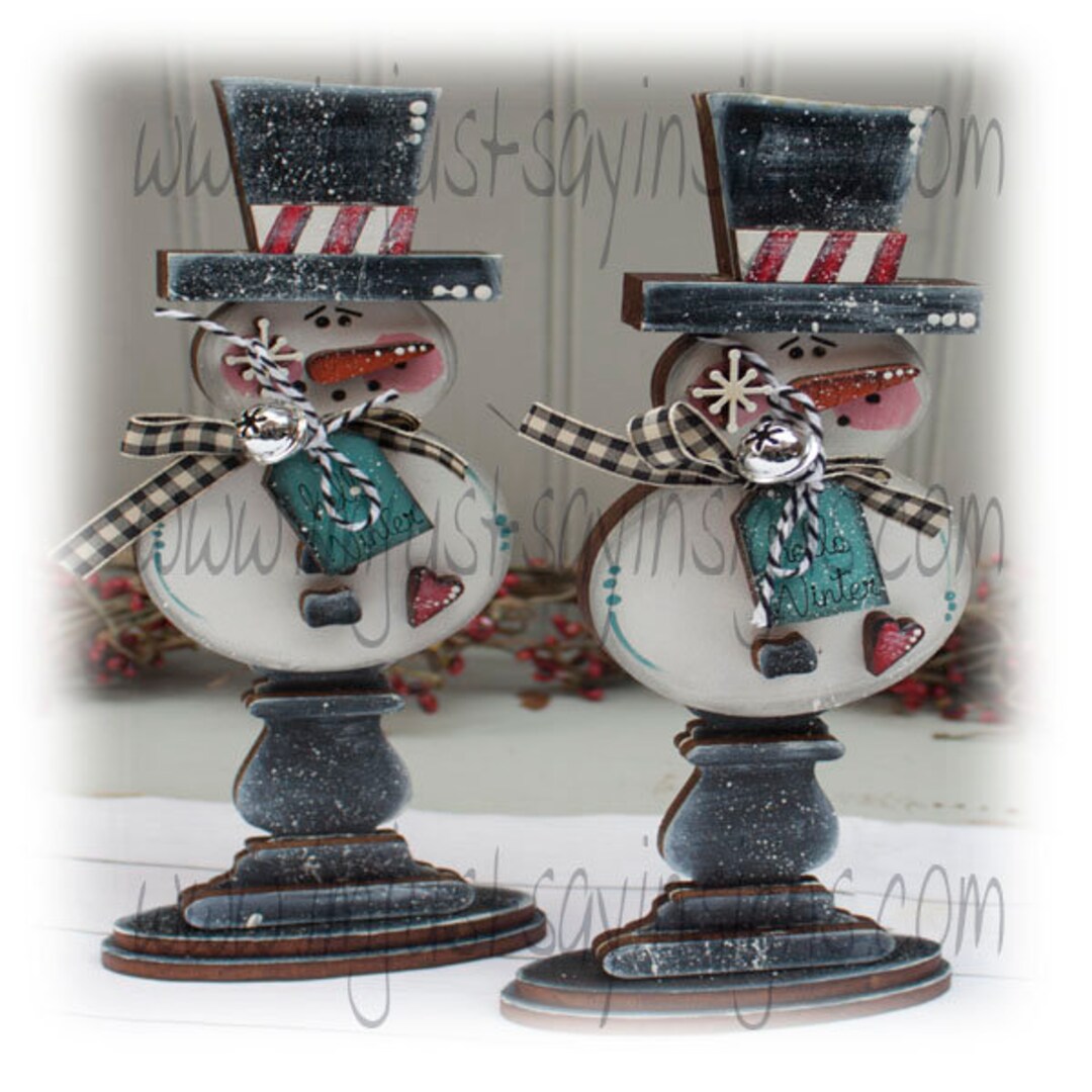 Spindle Snowman, Tier Tray Snowman, Winter Decor, Snowman Decor ...