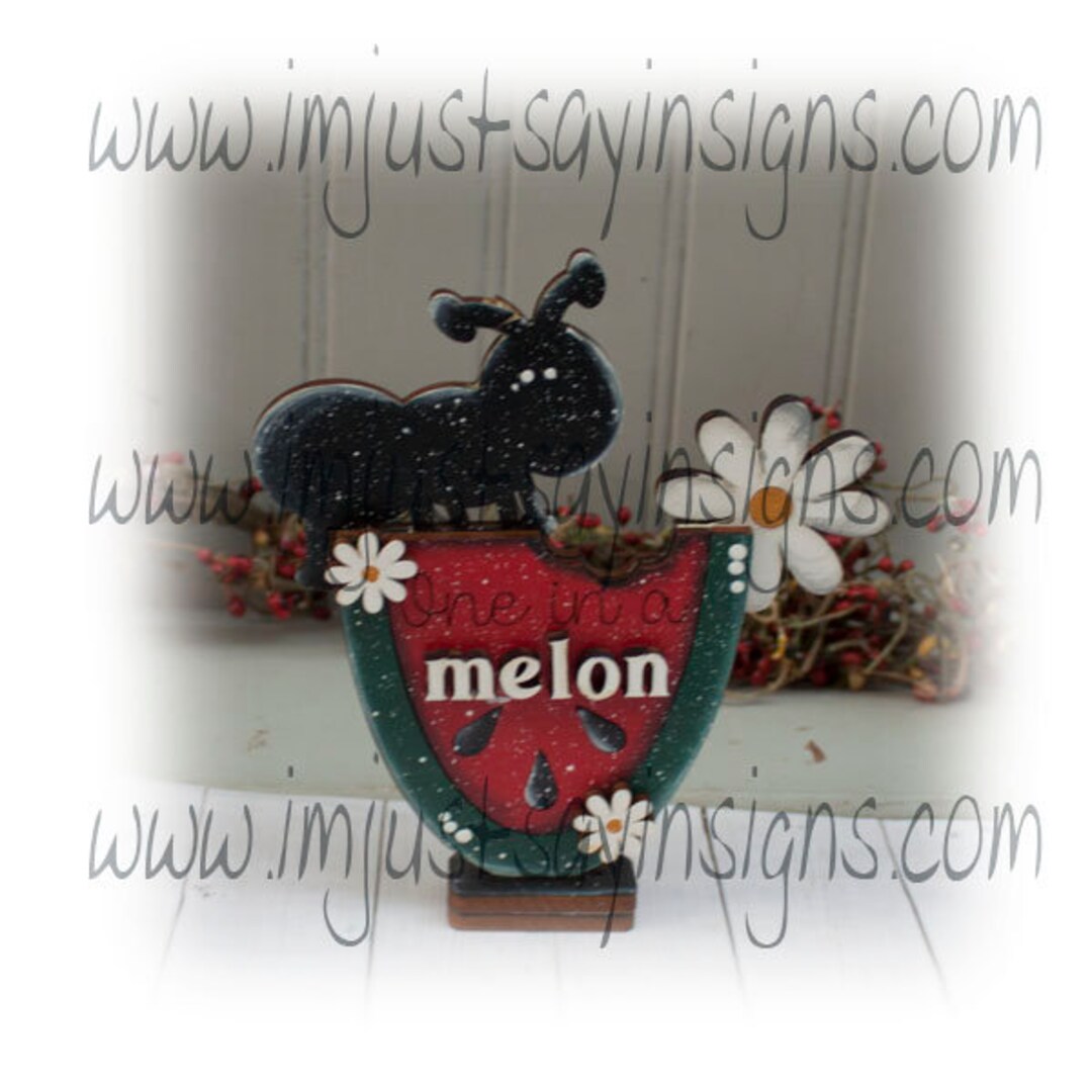 One in A Melon Watermelon Slice, Shelf Sitter, Tier Tray Decor ...