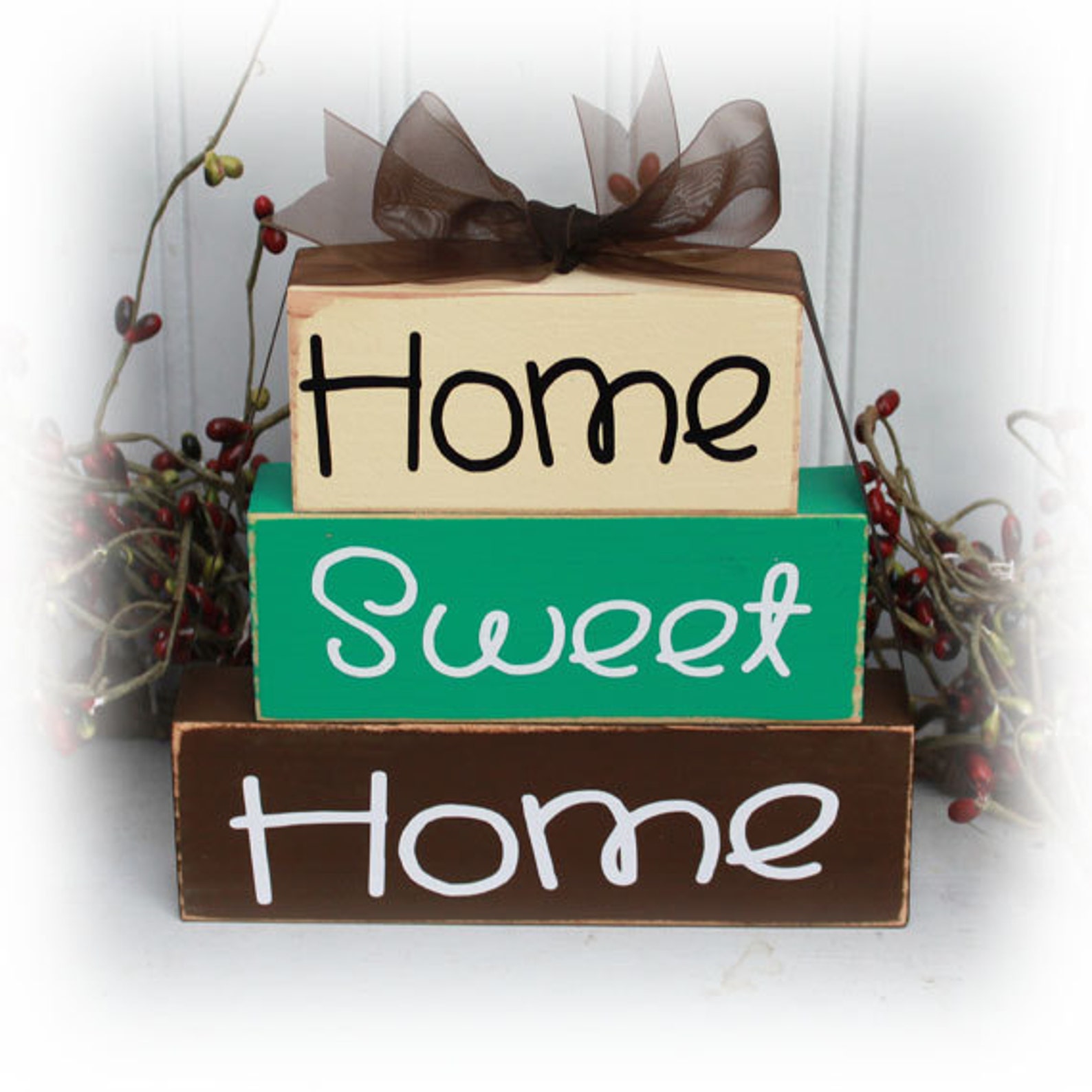 Home Sweet Home Itty Bitty Stacking Wood Blocks - Etsy