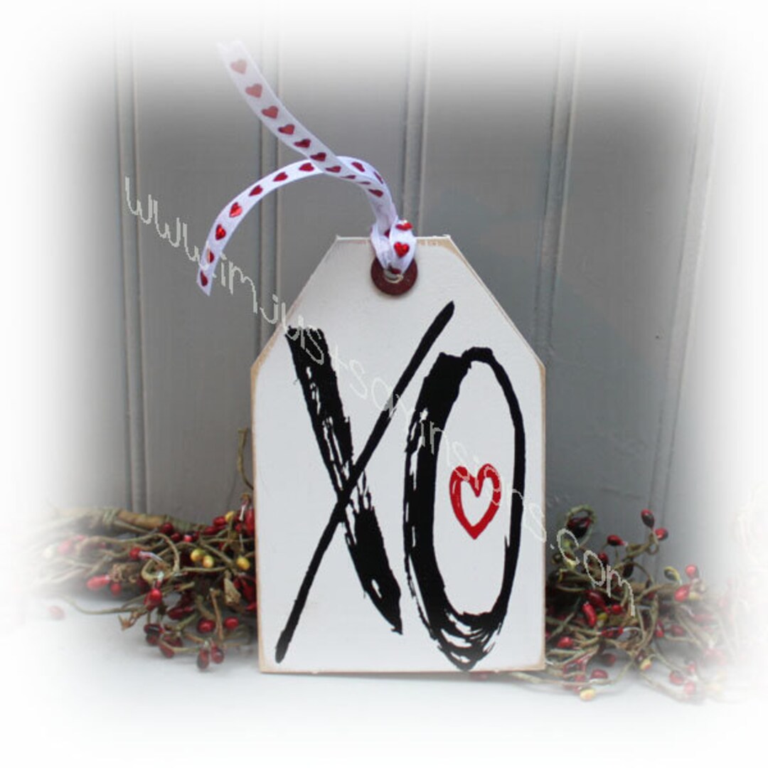 XO With Heart Hangtag - Etsy