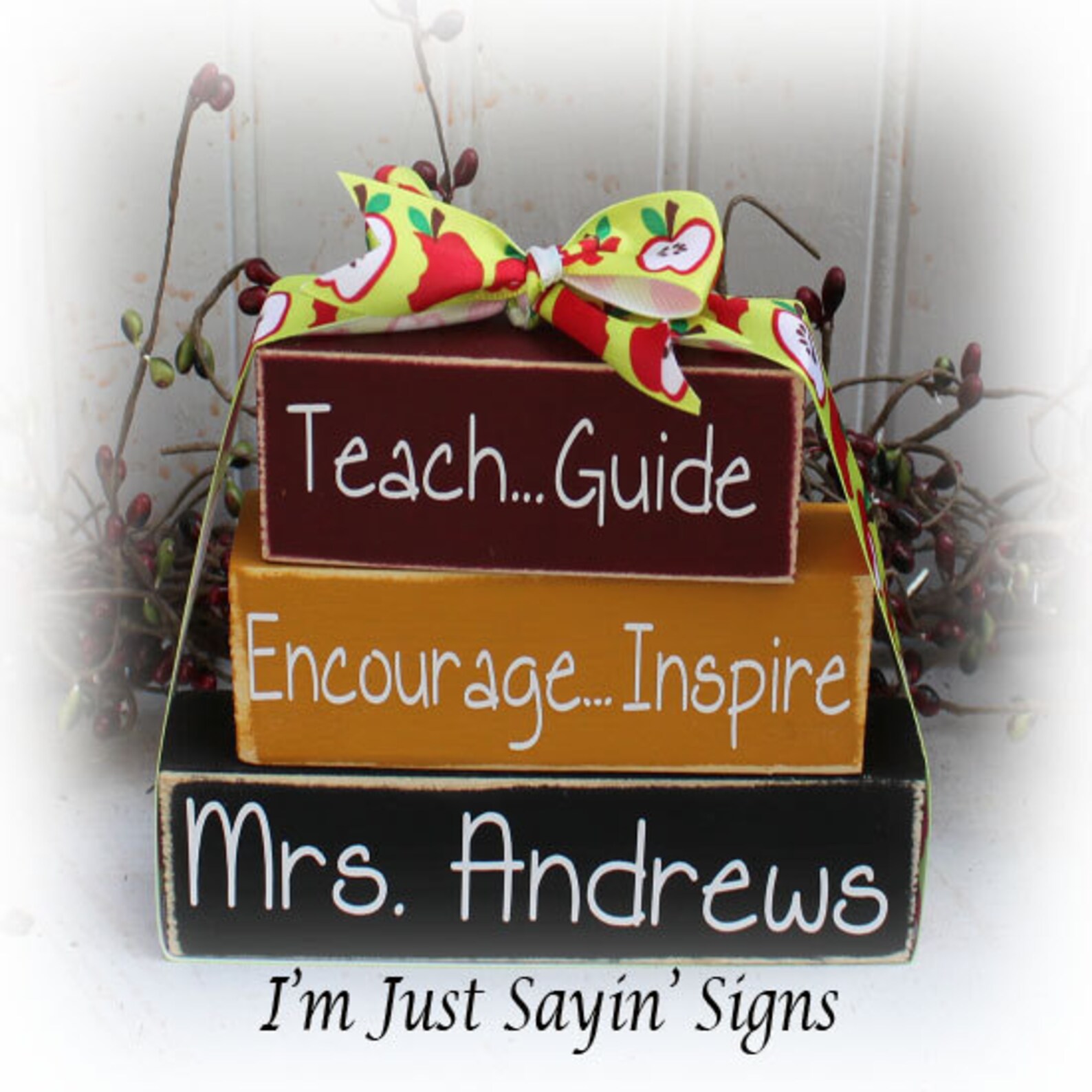 Teach Guide Encourage Inspire Custom Teacher Itty Bitty Blocks - Etsy