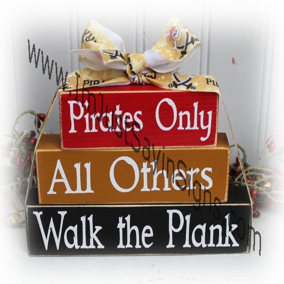 Pirates Only All Others Walk the Plank Itty Bitty Blocks - Etsy