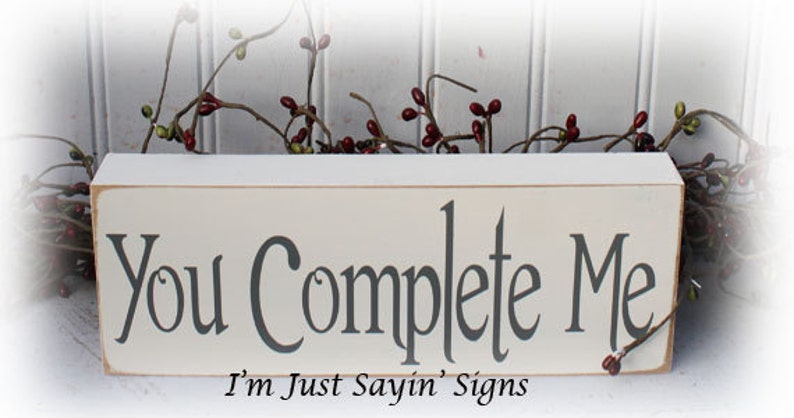 You Complete Me Wood Block - Etsy