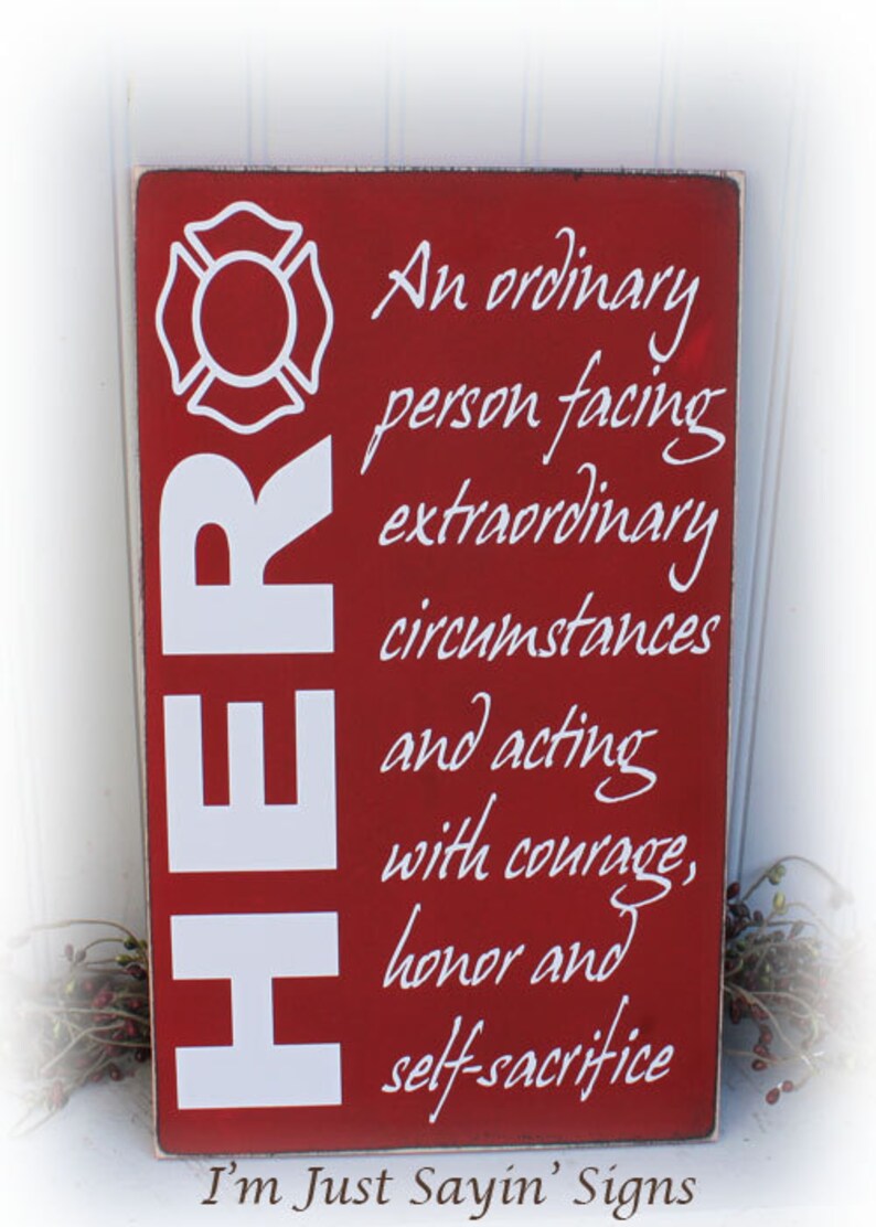Hero Wood Sign for Firefighters - Etsy