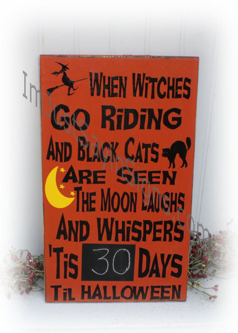When Witches Go Riding Halloween Countdown Sign - Etsy