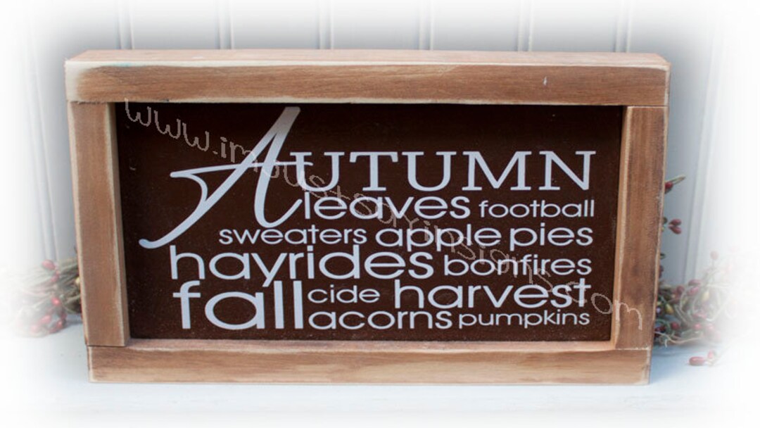 Farmhouse Autumn Word Sign - Etsy