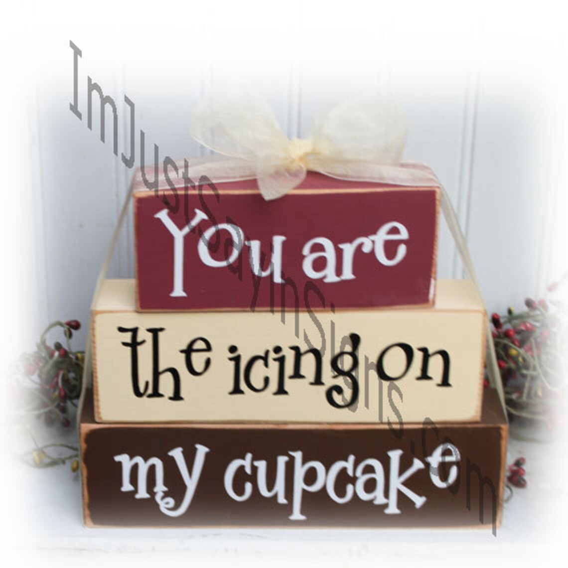 You Are the Icing on My Cupcake Wood Stacking Blocks | Etsy