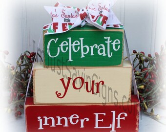 Elf Curse Words Wood Stacking Blocks - Etsy