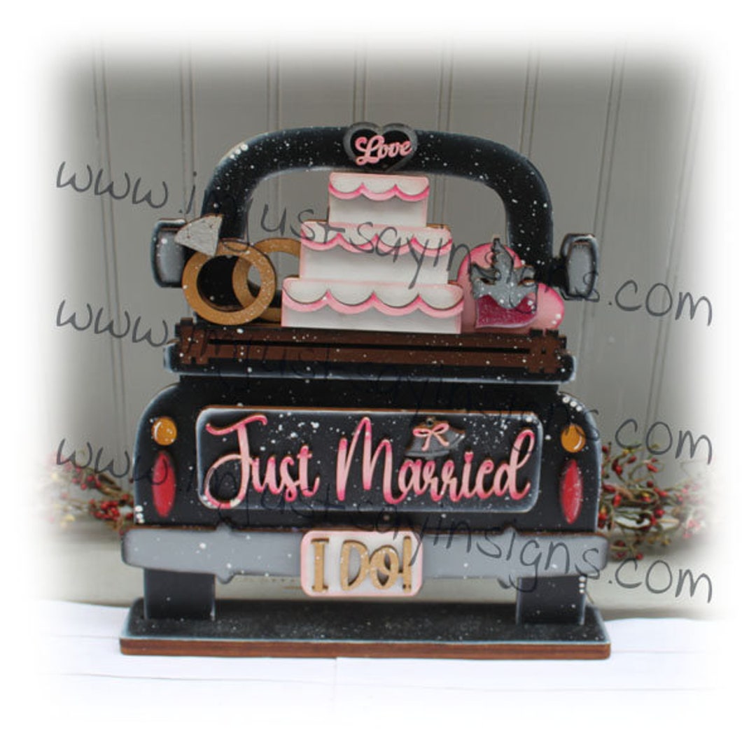Just Married Farm Truck, Front Door Hanger, Front Door Decor, Front ...