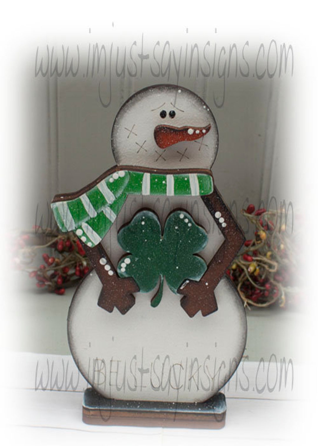 Shamrock Snowman, St Patricks Decor, Shamrock Decor, Snowmen Decor ...